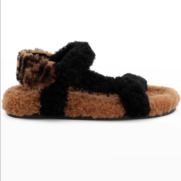 Fendi | Shoes | Fendi X Skims Signature Shearling Strappy Sandals Nwt ...